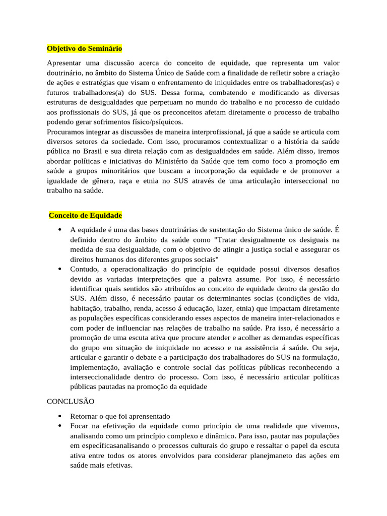 Equidade Ms-Sus | PDF