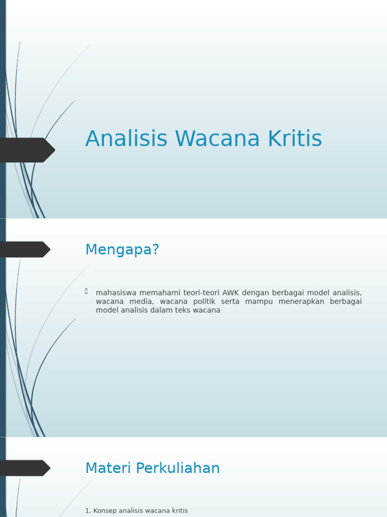 Analisis Wacana Kritis (AWK 1) | PDF