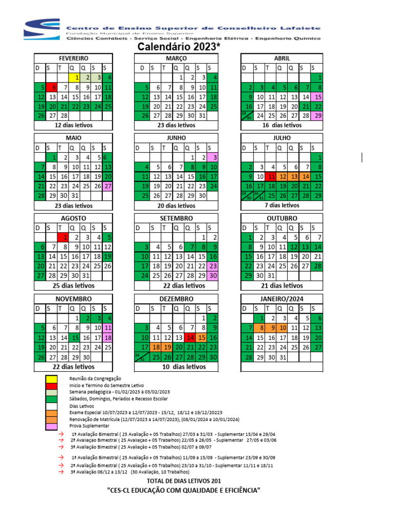 Calendário 2023 Anual - Atualizado | PDF