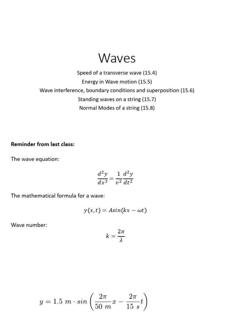 Waves Lecture 1-24 | PDF