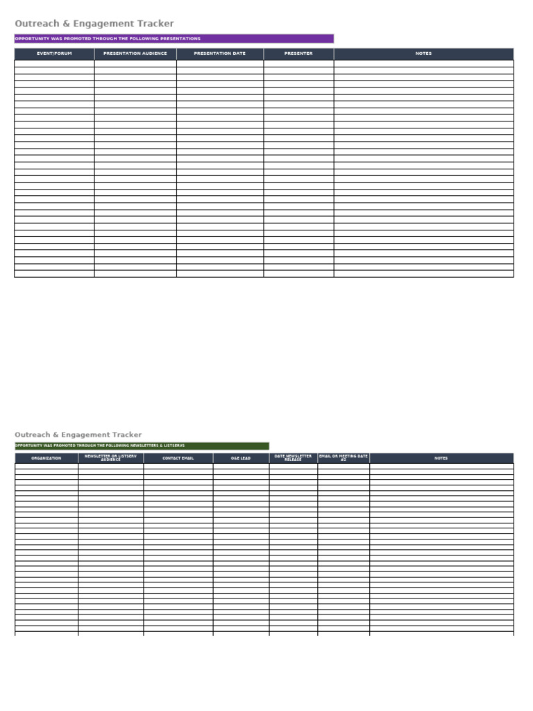 20230831-Blank Outreach Tracker Template | PDF