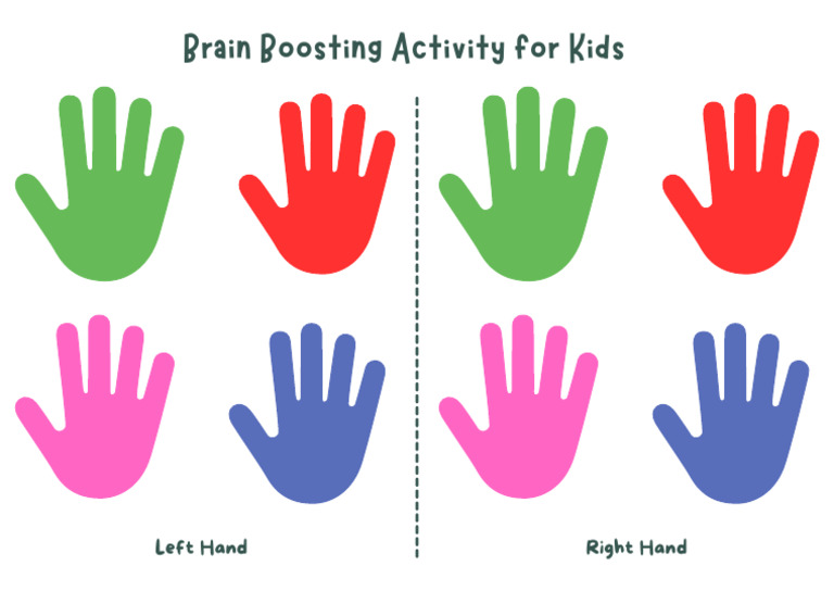 Brain Boosting Activities With Two Hand For Kids Worksheet in Colorful ...