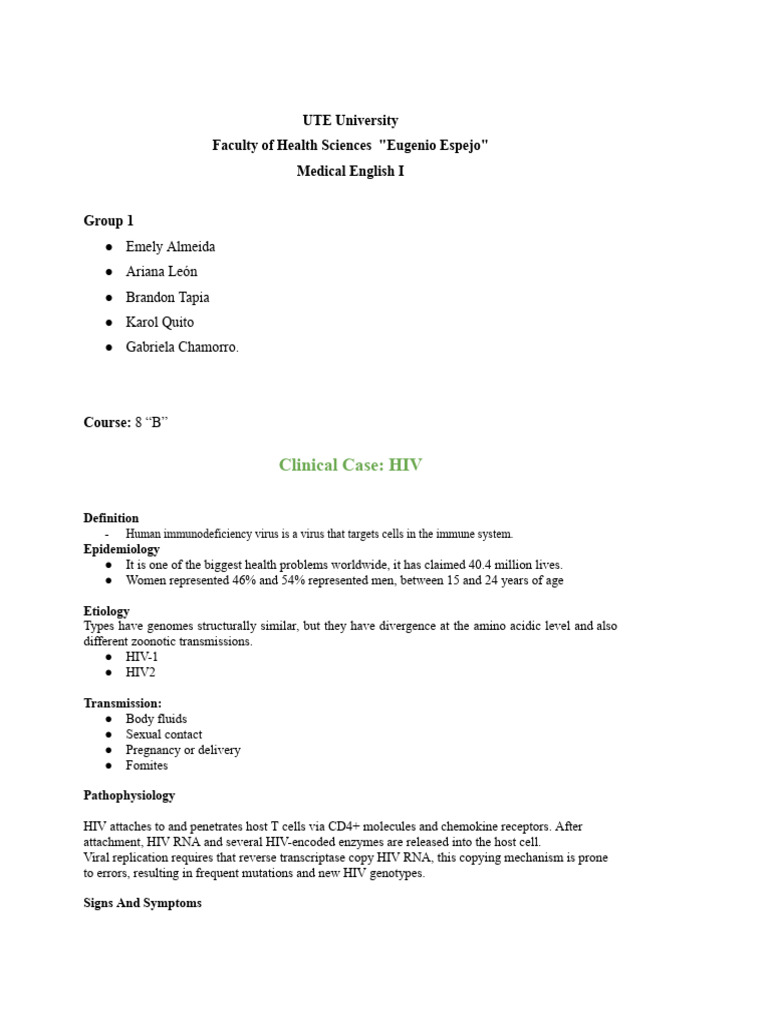 Written Report HIV | PDF