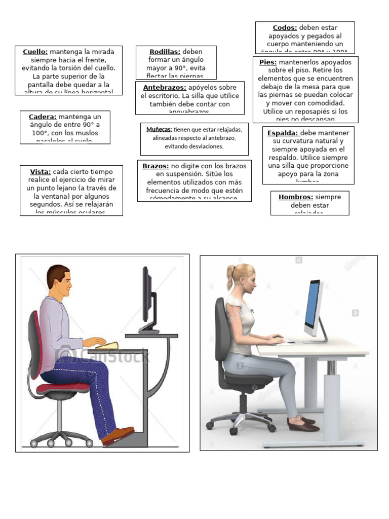 Postura Correcta Frente A La Computadora | PDF
