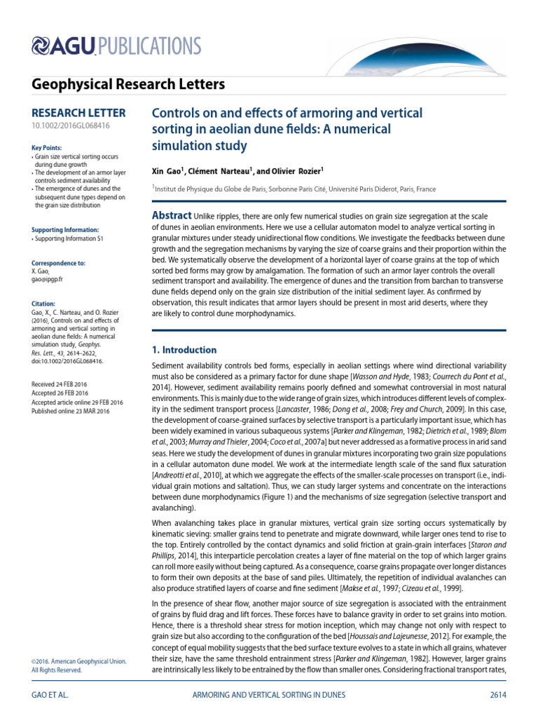 Geophysical Research Letters - 2016 - Gao - Controls On and Effects of ...