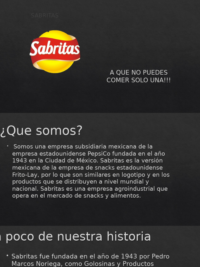 Presentacion (Sabritas) | PDF