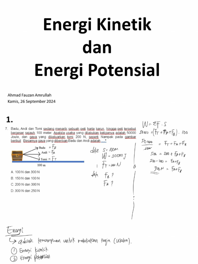 Pertemuan 11 - Energi Kinetik Dan Energi Potensial | PDF