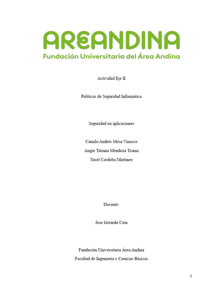 Seguridad en Aplicaciones - Eje II | PDF