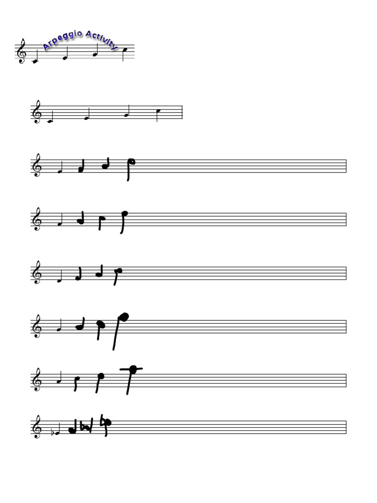 Arpeggio Worksheet 1 | PDF