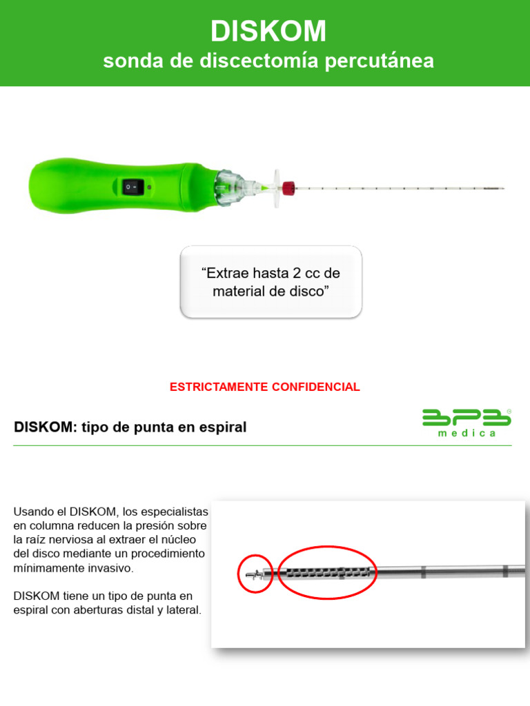 DISKOM Sonda Discectomia Percutanea | PDF