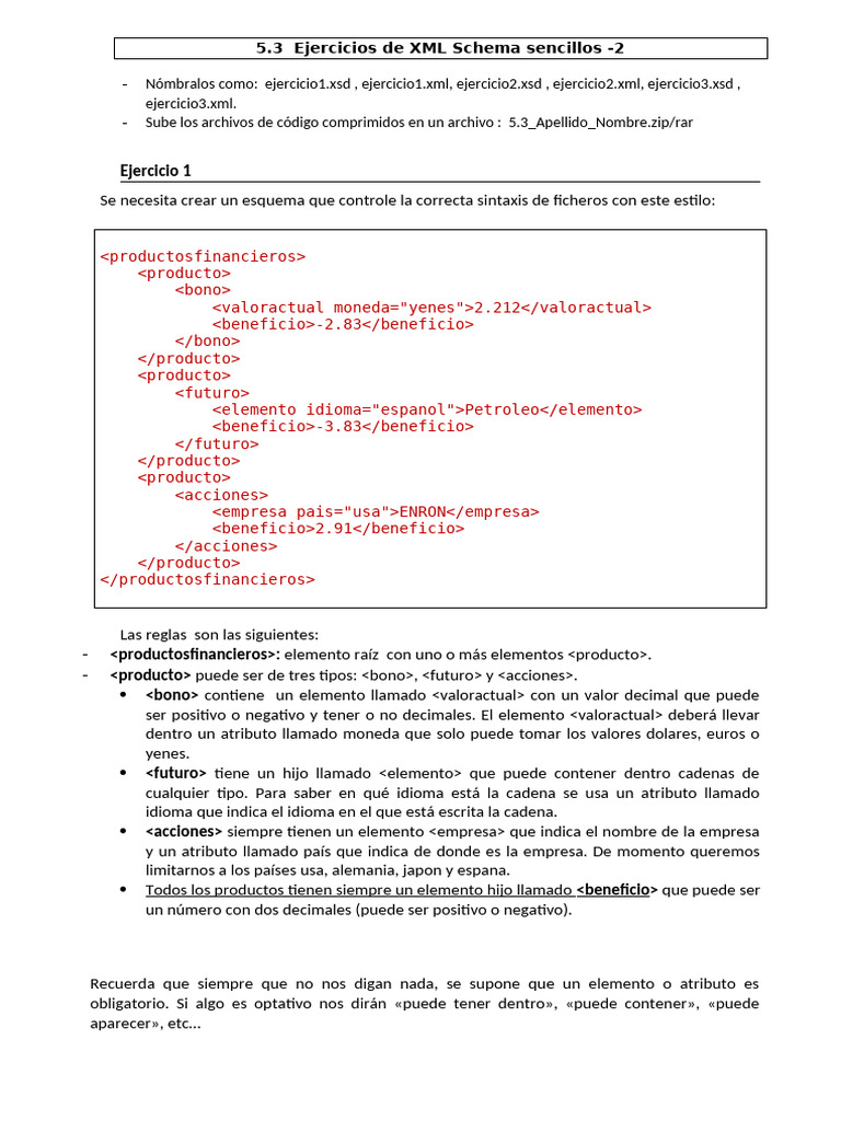 Ej5.3 XMLSchemaBasicos | PDF