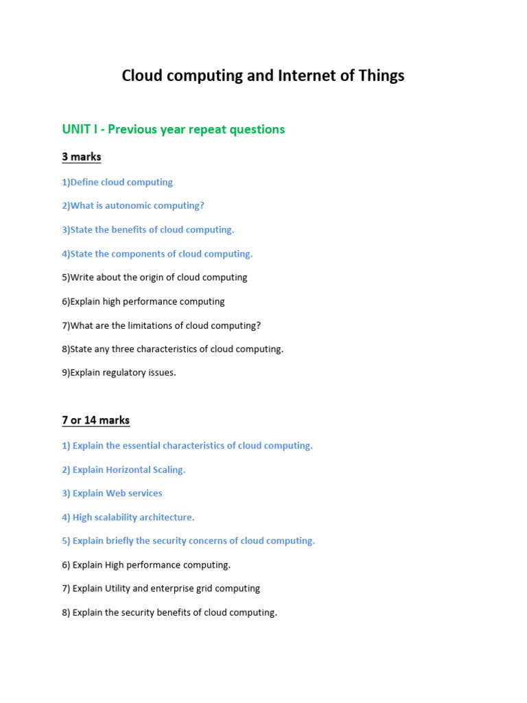 CCIOT-previous Year Repeat Questions | PDF