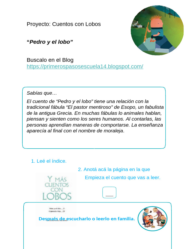 PL-PROYECTO CON LOBOS-Pedro y El Lobo | PDF