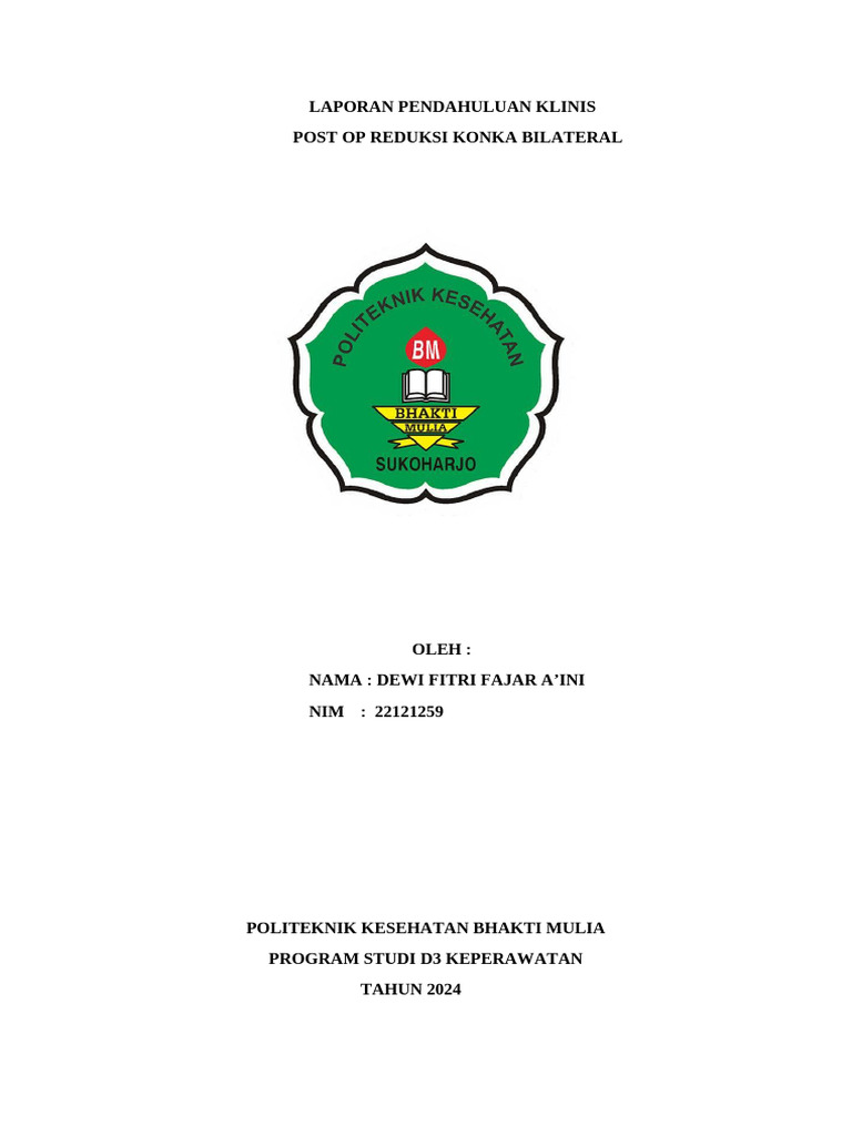 Post Op Konka Reduksi Bilateral Fiks-1 | PDF