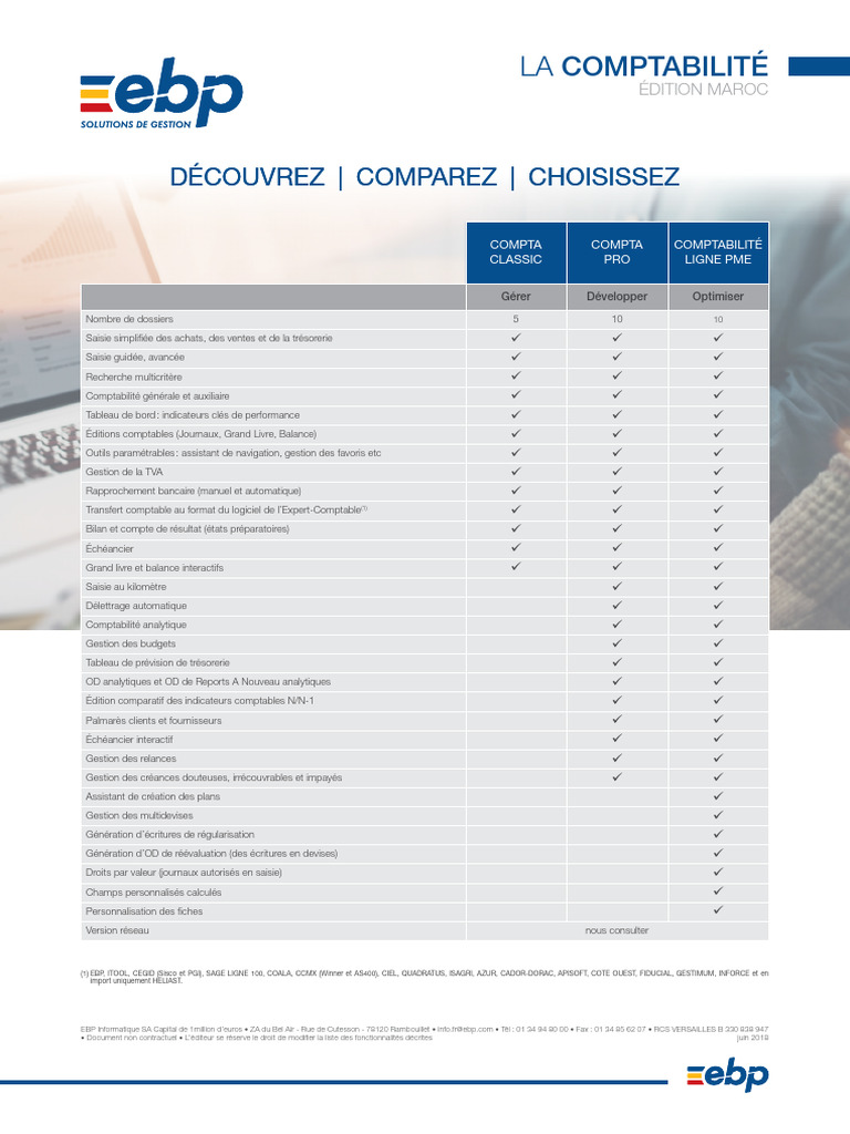 Tableau - Comparatif CLT Compta Maroc 2018 0618 | PDF