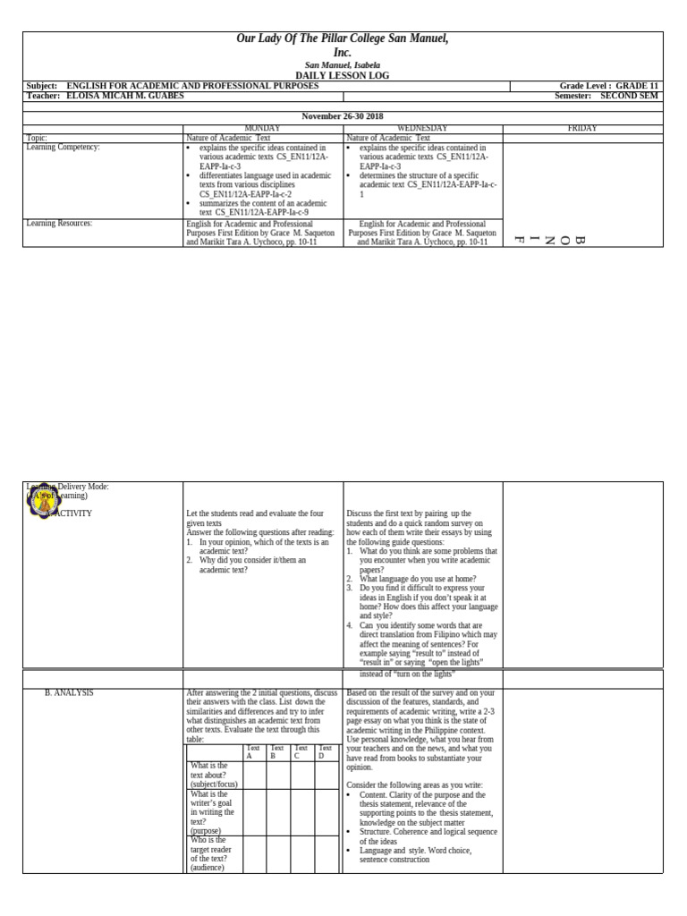 Eapp DLL From Week 1 Week5 | PDF