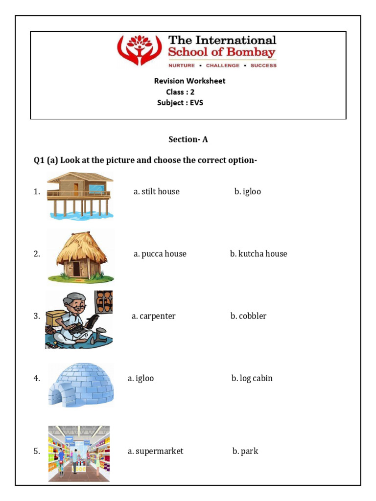 CLASS 2 EVS Revision Worksheet | PDF