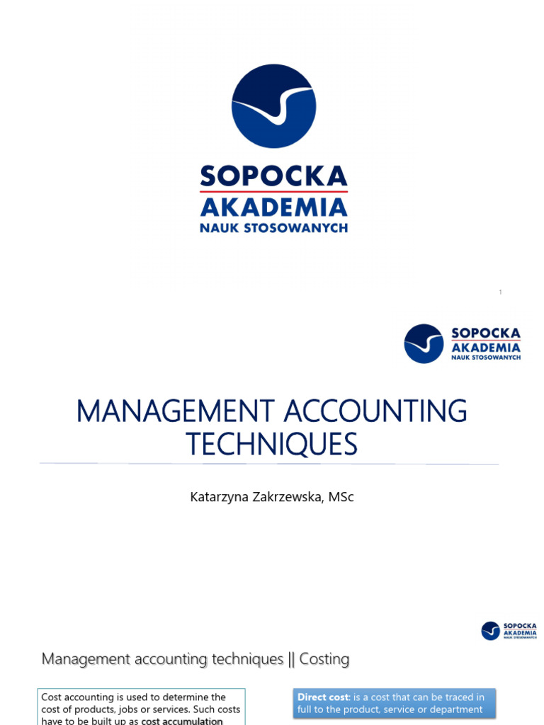 L1 - Management Acc Techniques | PDF