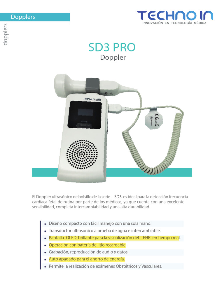 Doppler Fetal Edan - Sd3-Pro | PDF