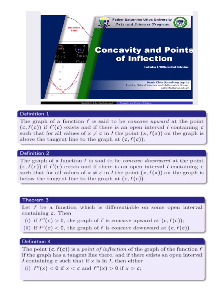Lesson 15 Concavity and Point of Inflection DIFF CAL | PDF