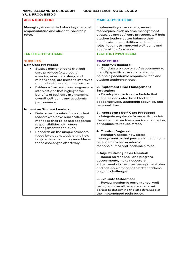 Activity 1 in Teaching Science 2 | PDF