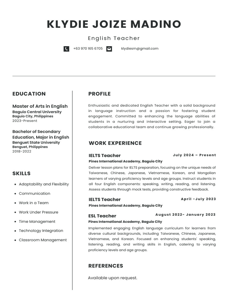 CV-English Teacher | PDF