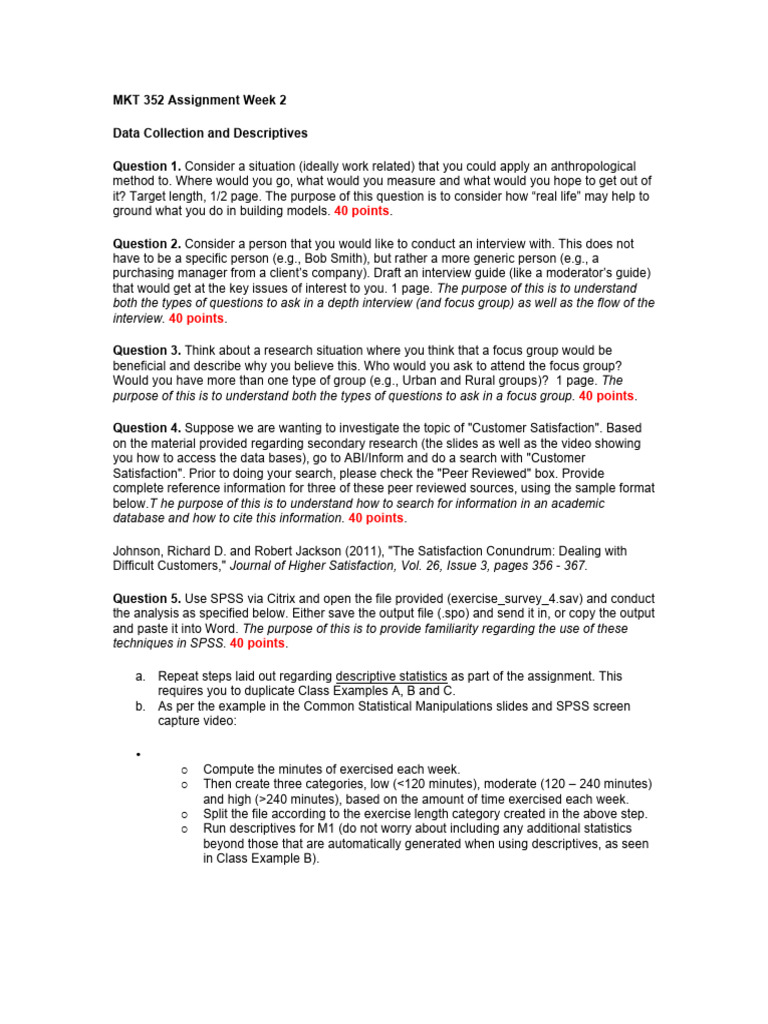 MKT 352 Assignment Week 2 | PDF