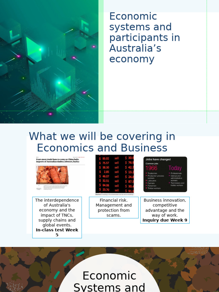 01 Economic Systems and Participants in Australia's Economy v4 | PDF