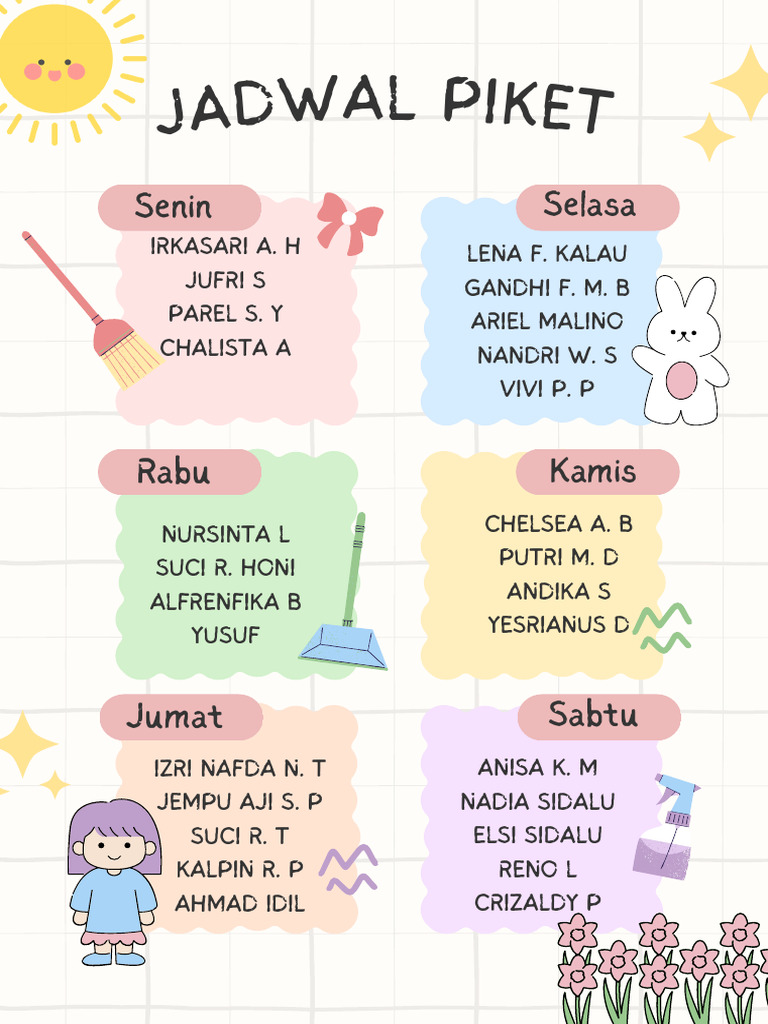 Jadwal Piket Xic - 20240719 - 082233 - 0000 | PDF