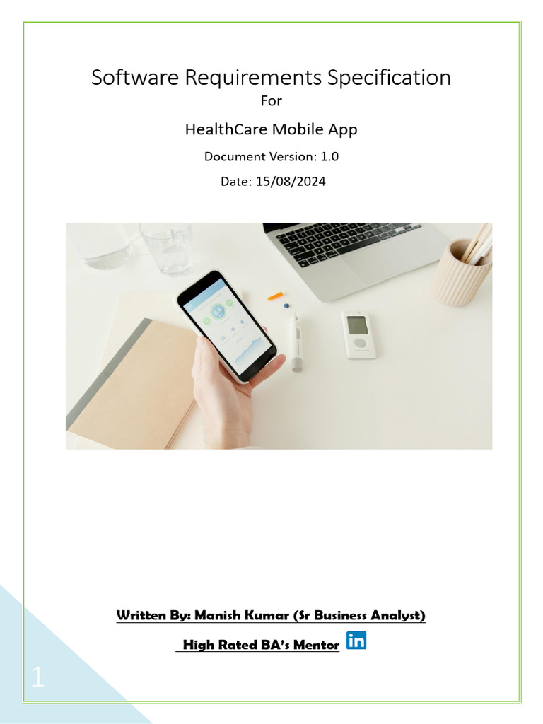 SRS & Use Case Diagram Case Study On HealthCare Mobile App | PDF