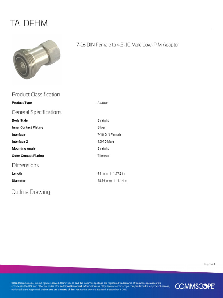 Ta DFHM Product Specifications | PDF