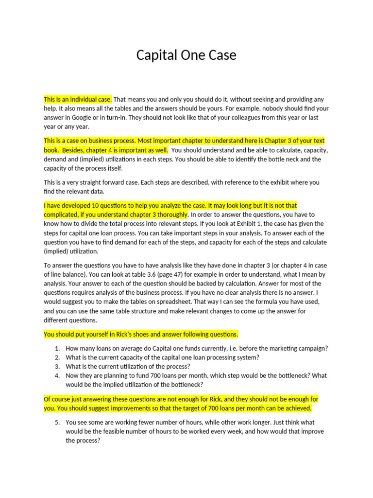 Capital One Case | PDF