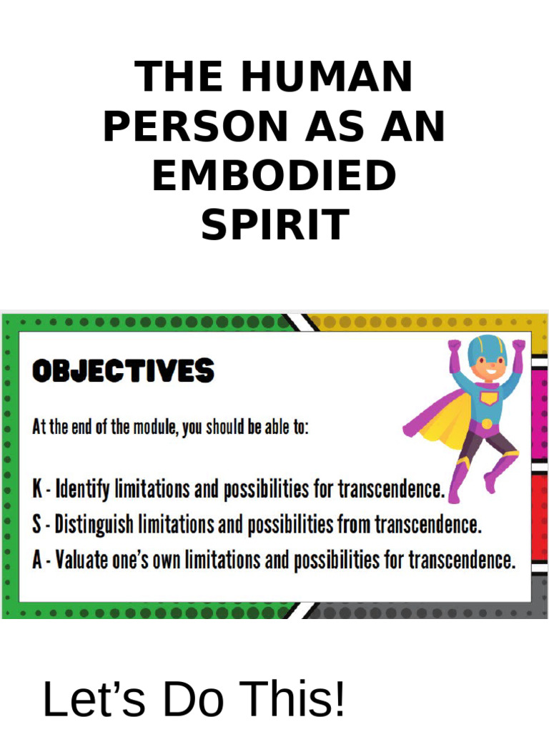 The Human Person As An Embodied Spirit | PDF