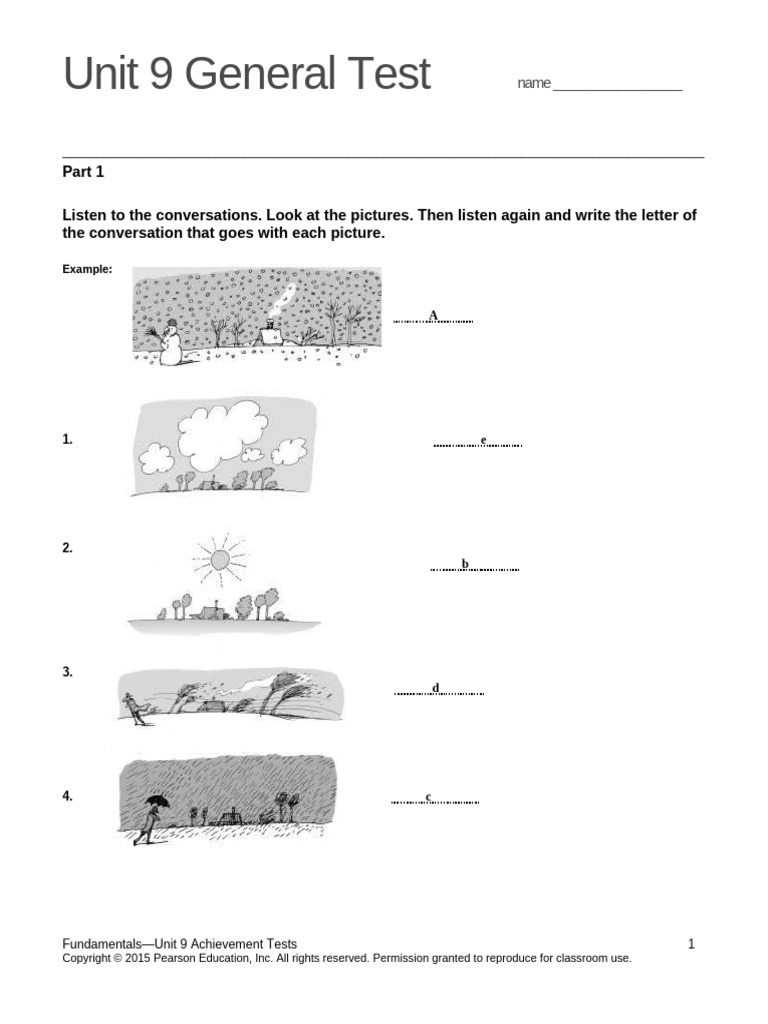 Top Notch Fundamentals Unit 9 Assessment | PDF