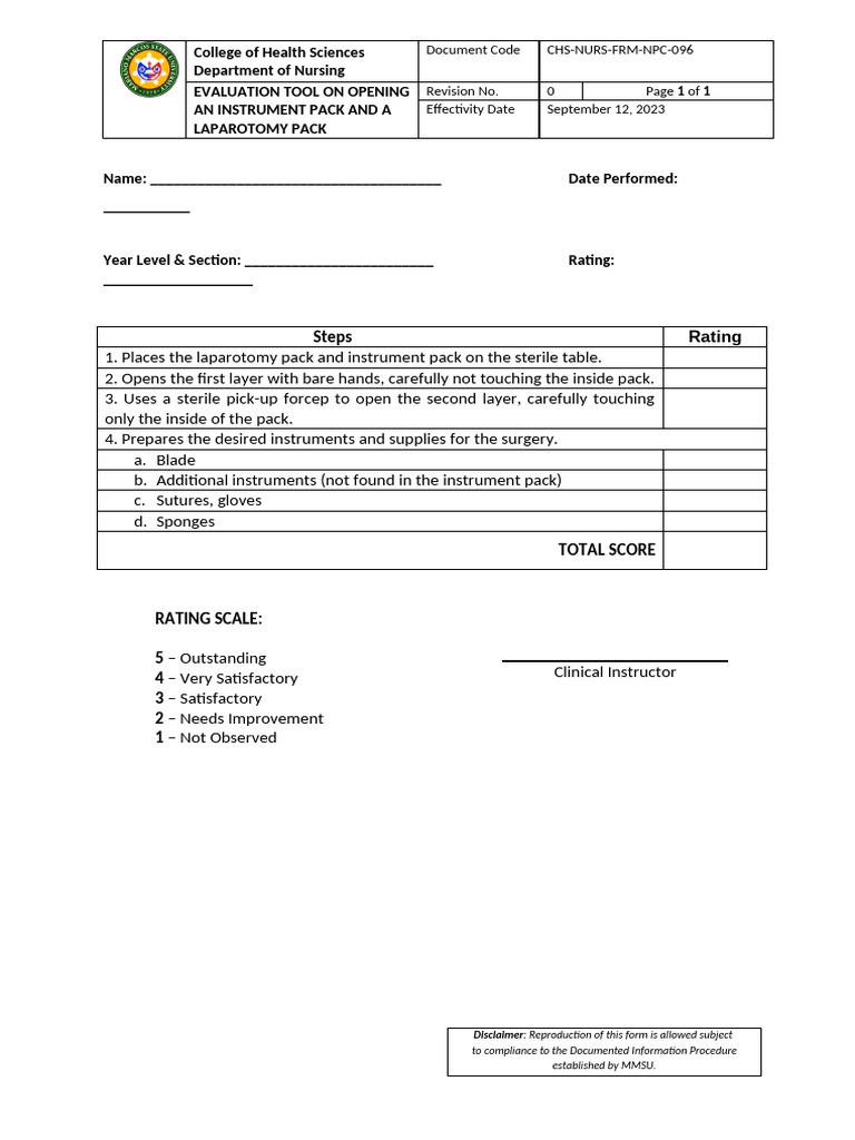 1 Opening An Intrument Pack and A Lap Pack | PDF