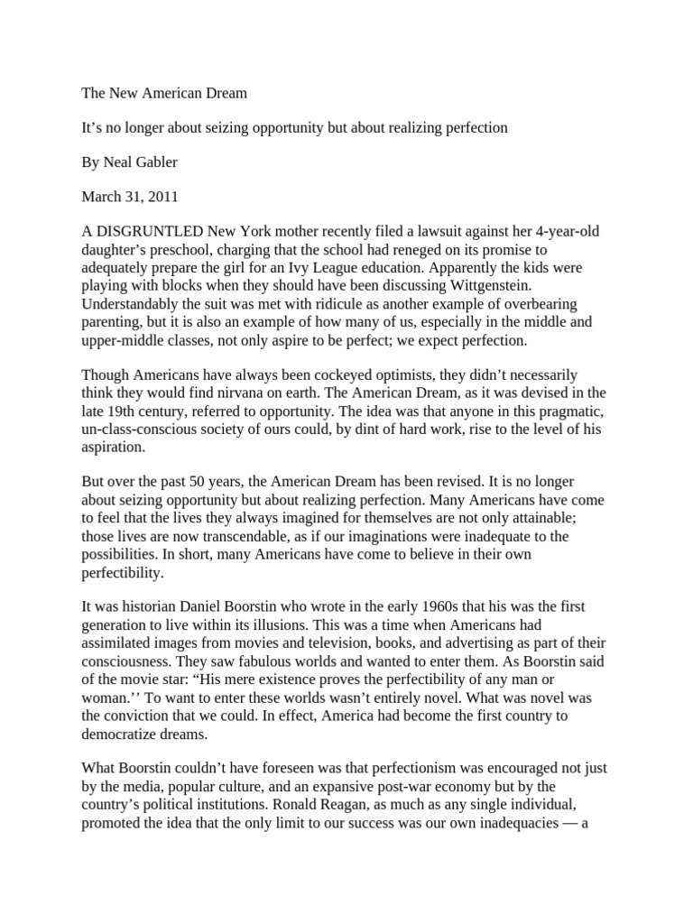 The New American Dream Pdf