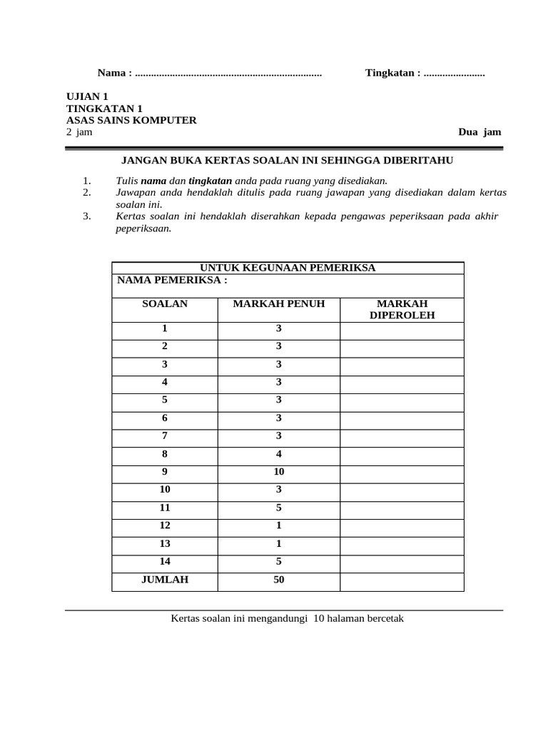 Latihan Ask T1 (Mac) | PDF