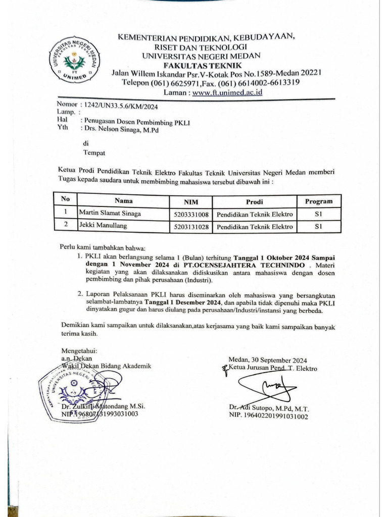 Surat Penugasan Dosen | PDF