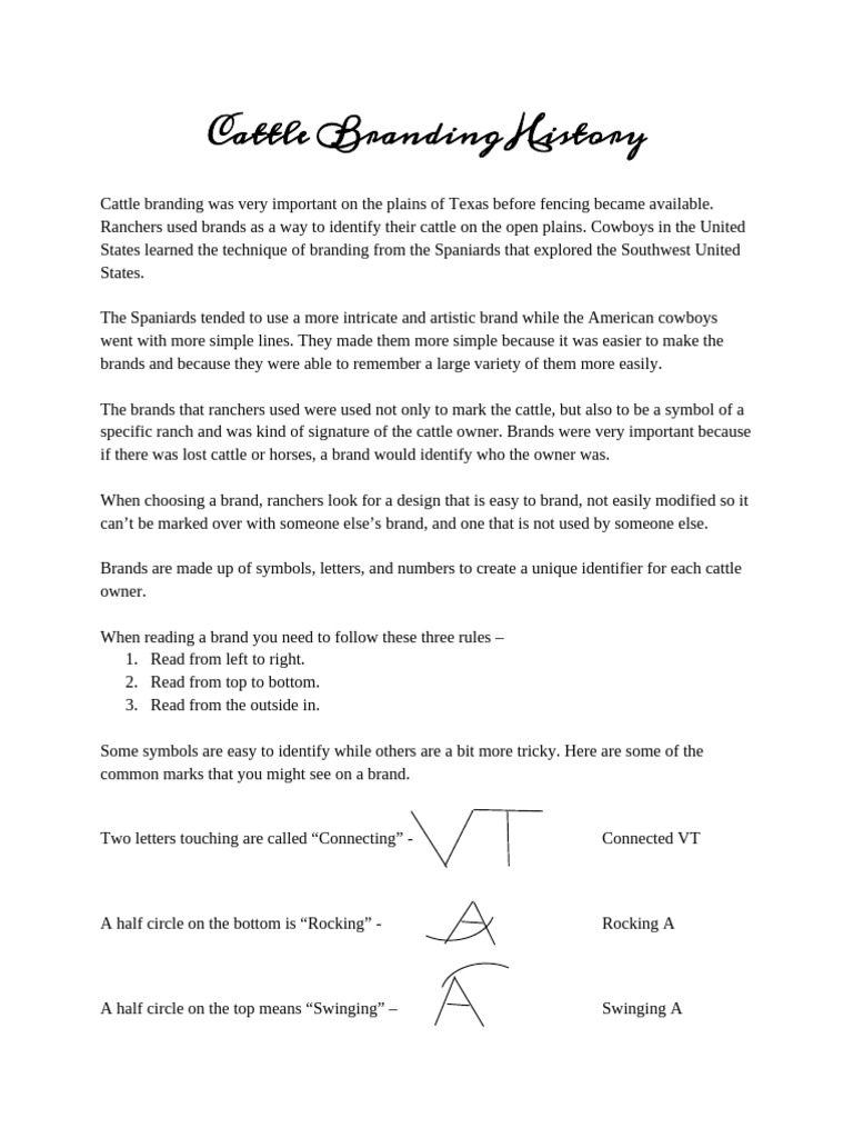 Cattle Branding | PDF