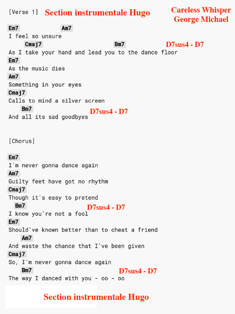 Careless Whisper - George Michael | PDF