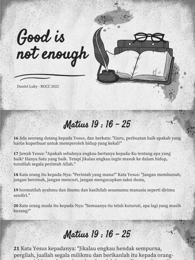 Good Is Not Enough | PDF