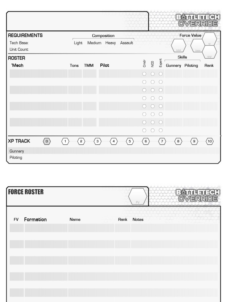 Strike Ops Roster & Formation Templates v5.2 | PDF