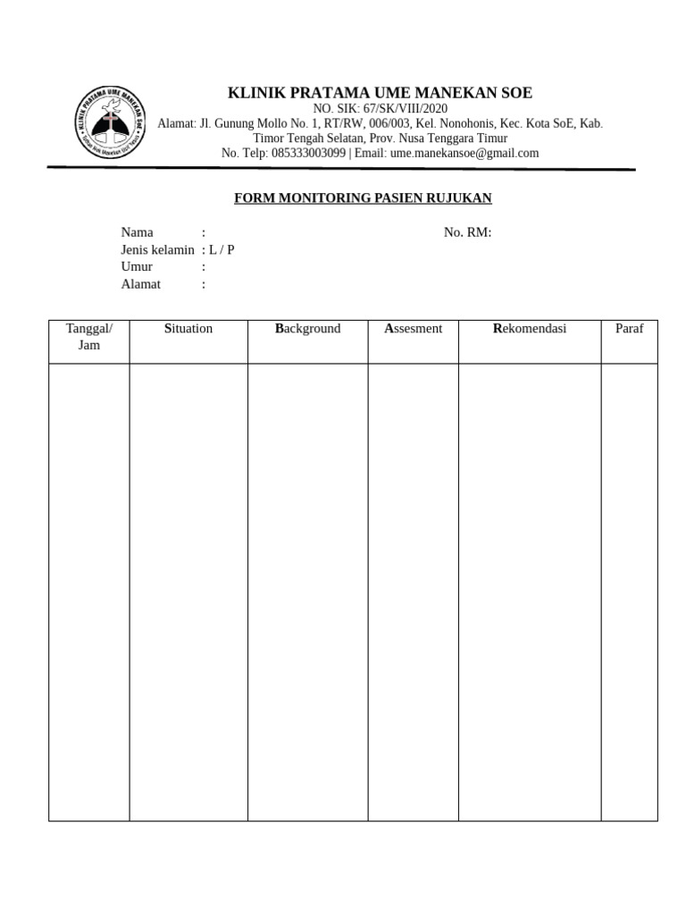 Form Rujukan Gadar | PDF