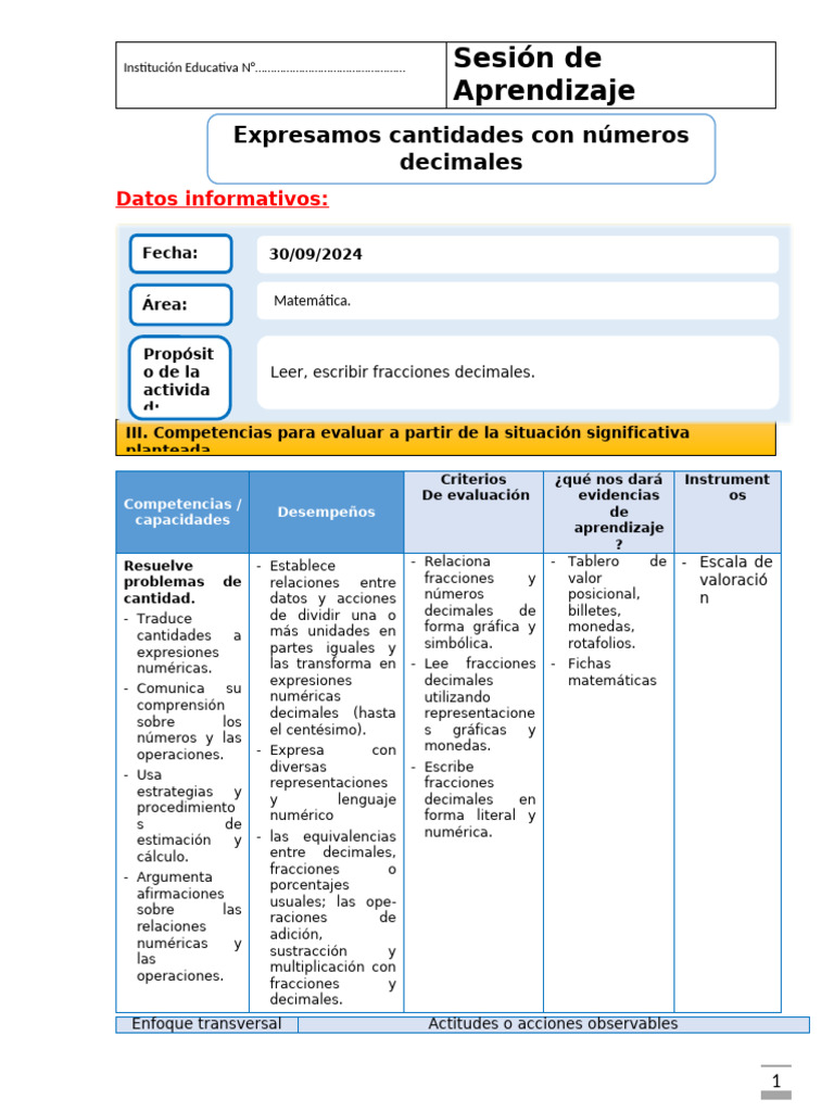 Fracciones Decimales para Niños | PDF | Números | Crecimiento personal ...