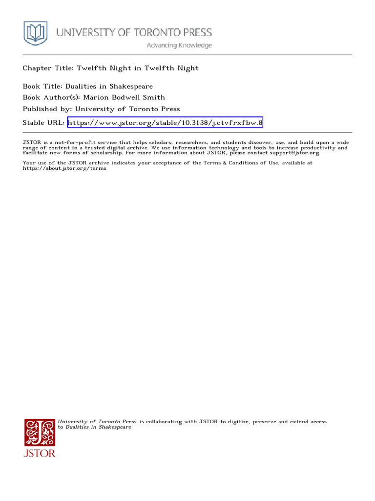 Twelfth Night in Twelfth Night | PDF