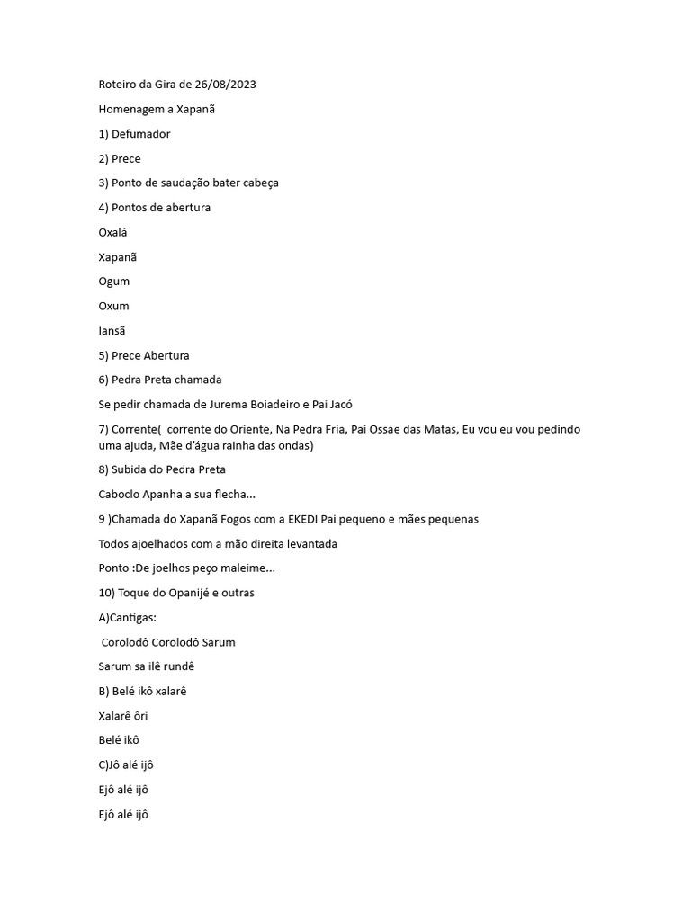 Roteiro Pronto | PDF