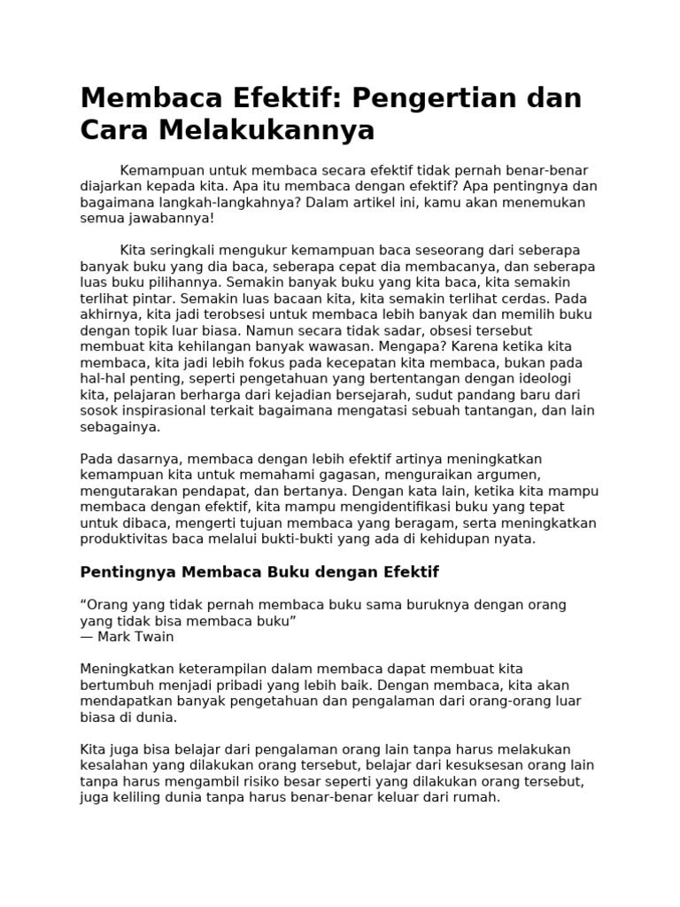 Membaca Efektif | PDF