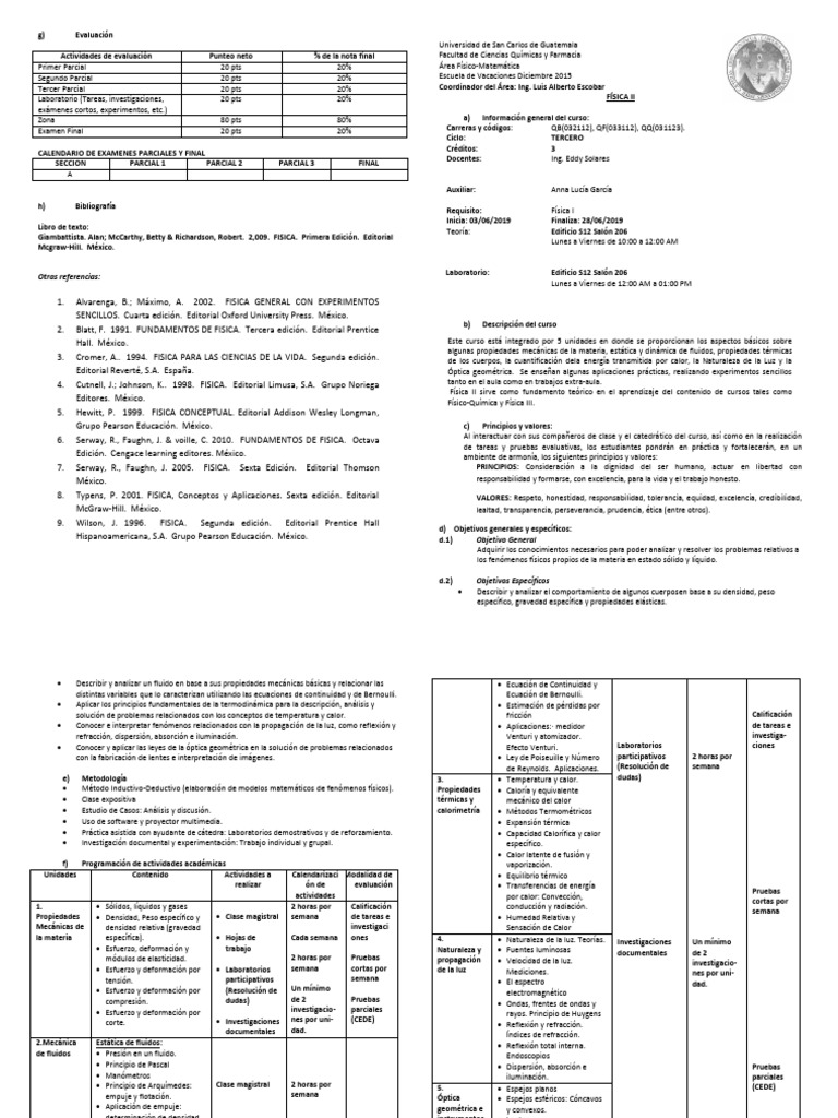 Programa Fisica II | PDF