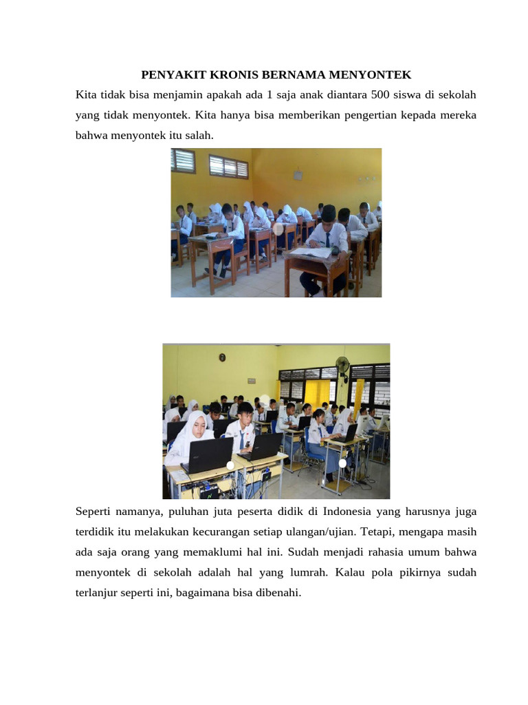 Penyakit Kronis Bernama Menyontek | PDF