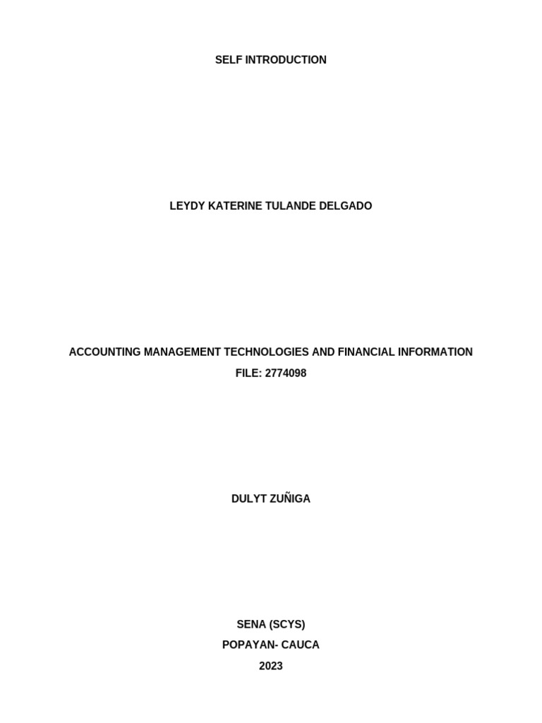 Self Introduction Chart | PDF